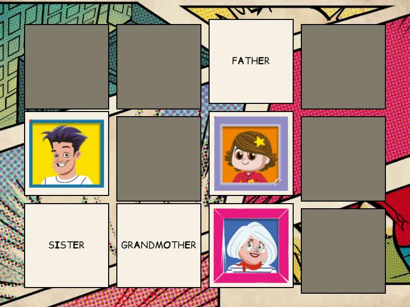 Memory game - Family members - Matching pairs