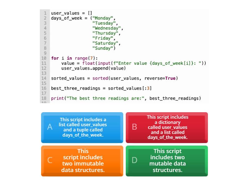 Python - Data Structures - Quiz