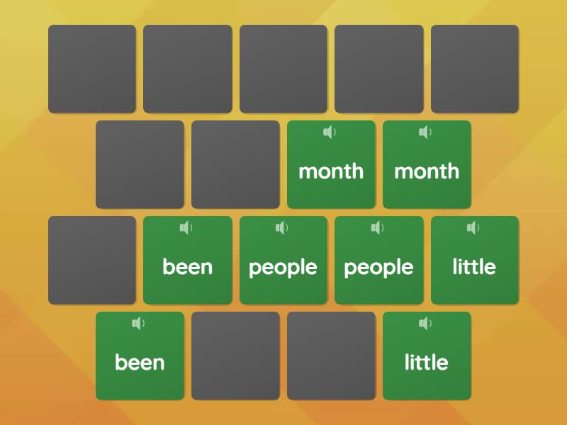 Fundations Unit 12 Trick Words - Matching pairs