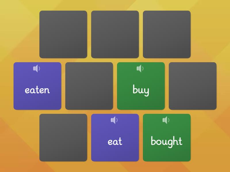 6BU1 Matching Game 1 (past participle) - Matching pairs