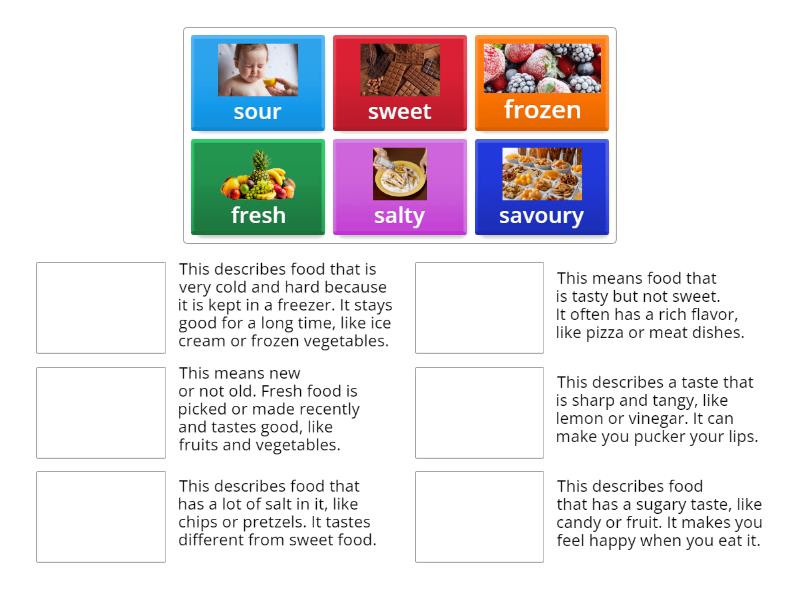 Describing food - Match up