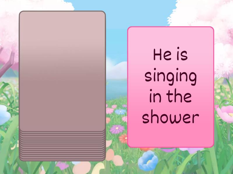 Present Continuous miming - Speaking cards