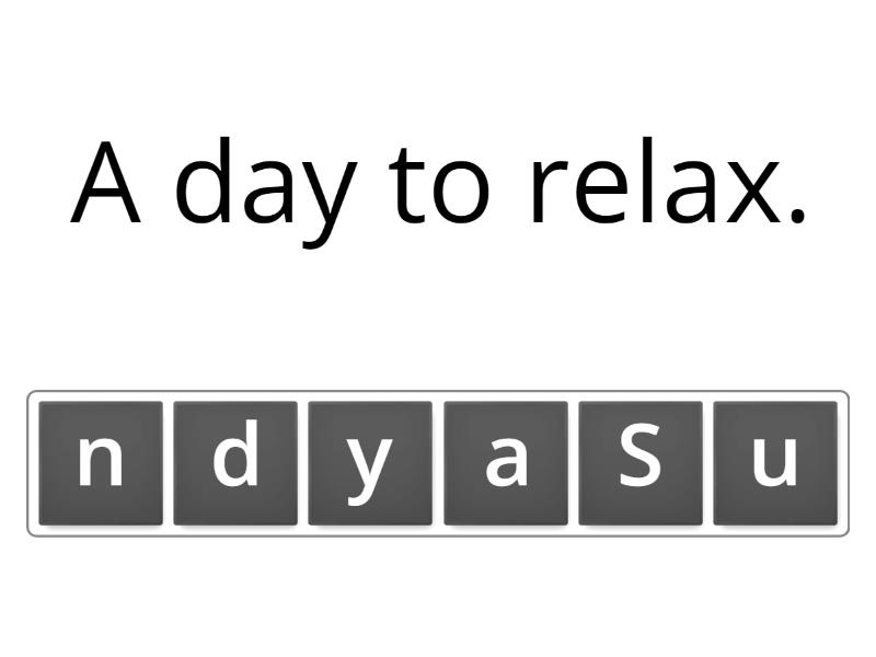 Days of the week 4th grade - Anagram