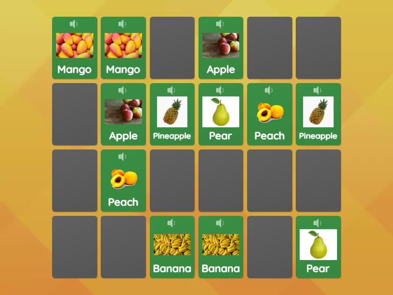 Fruit memory game - Matching pairs