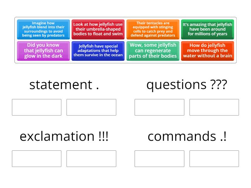 4 sentence types - Group sort