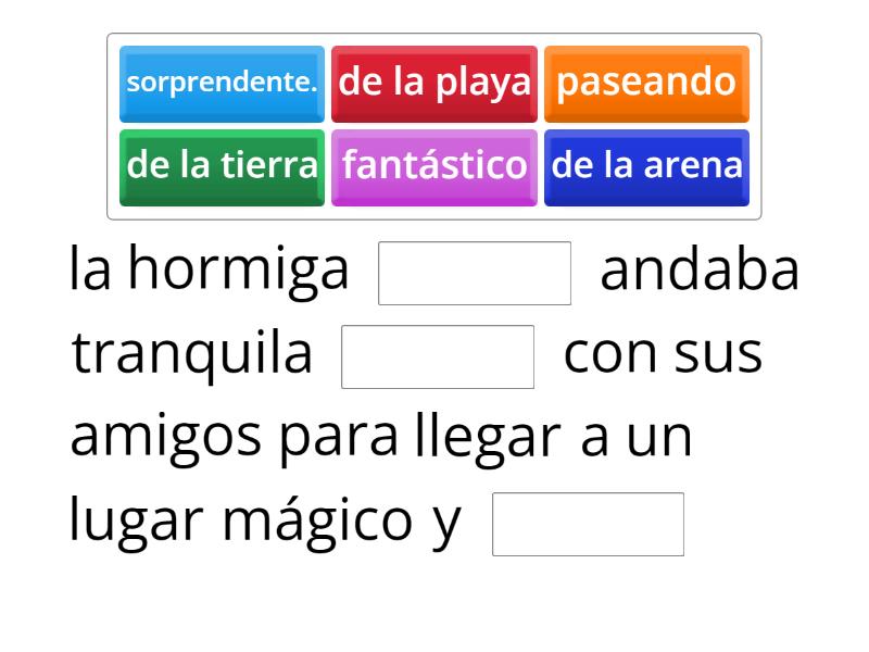 completa la oracion - Complete the sentence