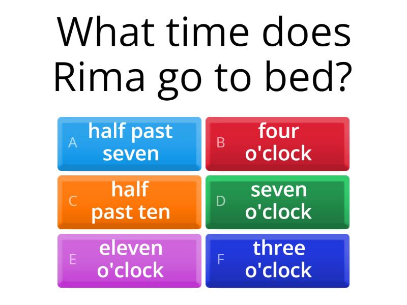 Rima's Day - Quiz