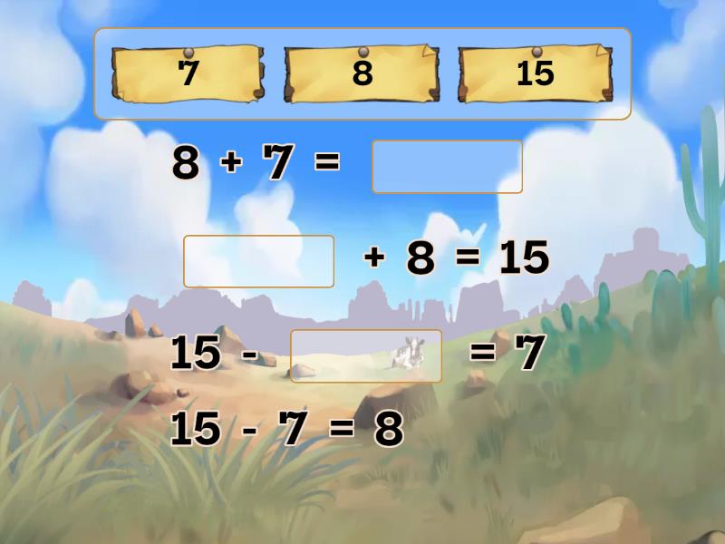 Fact Families Missing Part - Complete the sentence