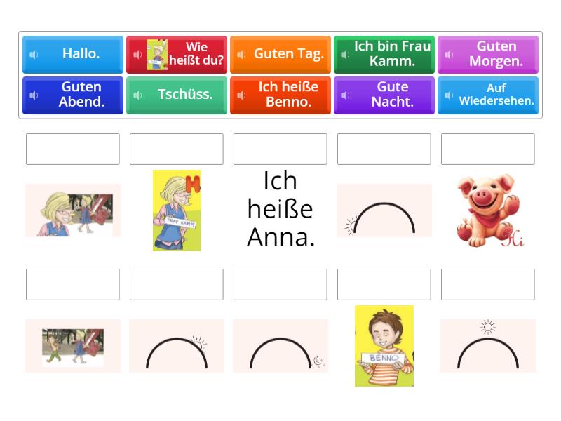 Hallo Anna 1 : Was passt zusammen? - Match up