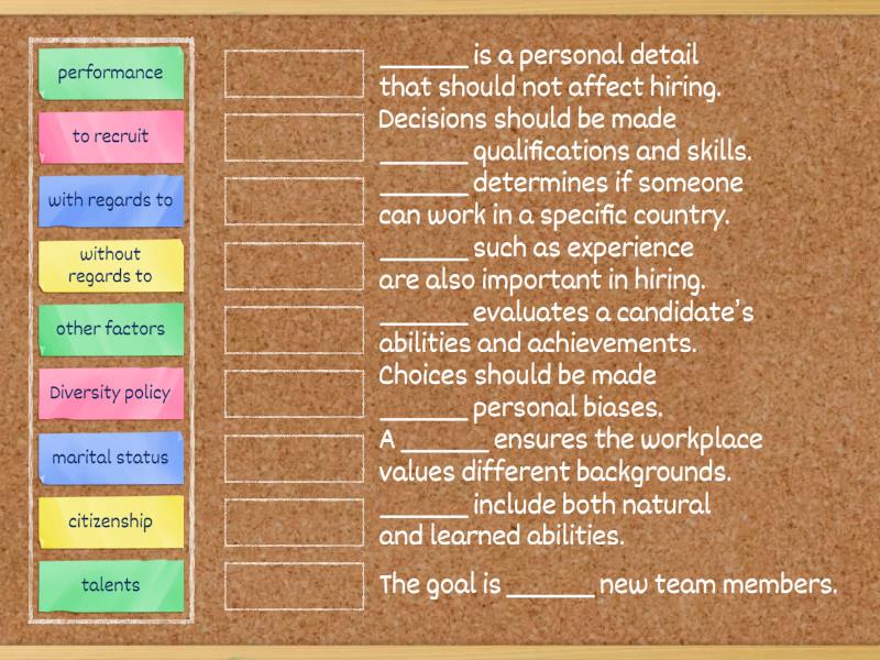 Vocabulary - Code of Conduct II - Match up
