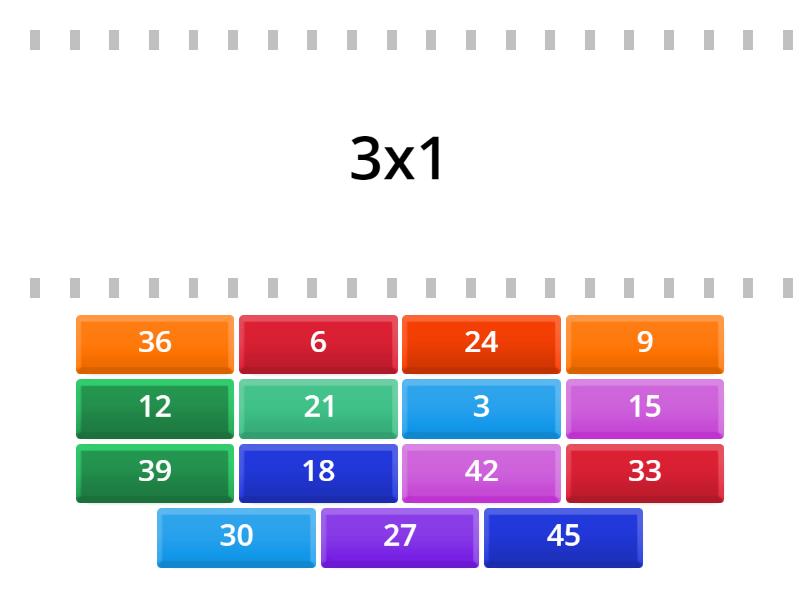 Times Table x3 - Find the match
