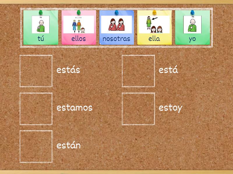 pronombres y estar - Match up