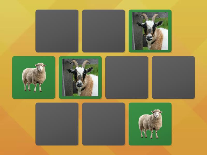 FARM ANIMALS MEMORY GAME - Matching pairs