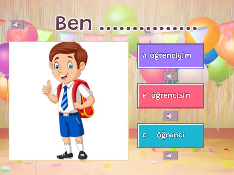 Ben Sen O Biz Siz Onlar - Test