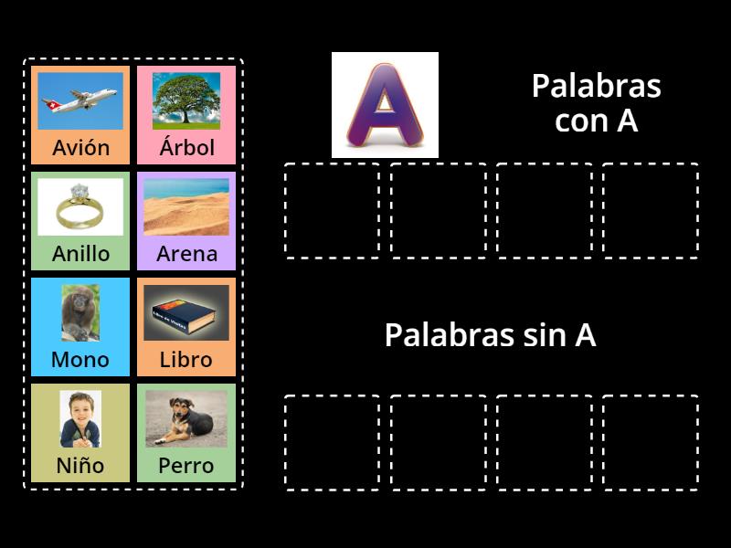 4. Busca palabras con la letra A - Group sort
