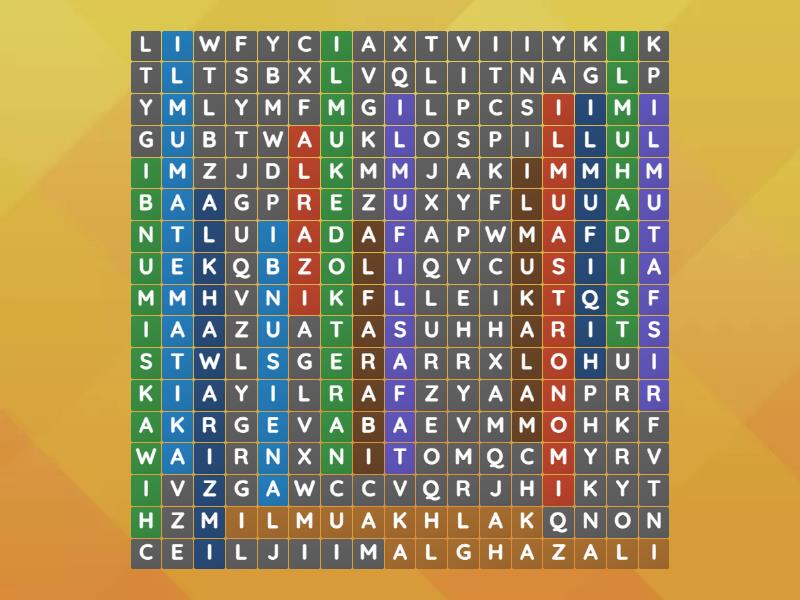 Ilmuwan dan Ilmu Yang Berkembang Masa Abbasiyah - Wordsearch