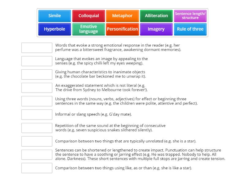 Ten common language techniques - Match up