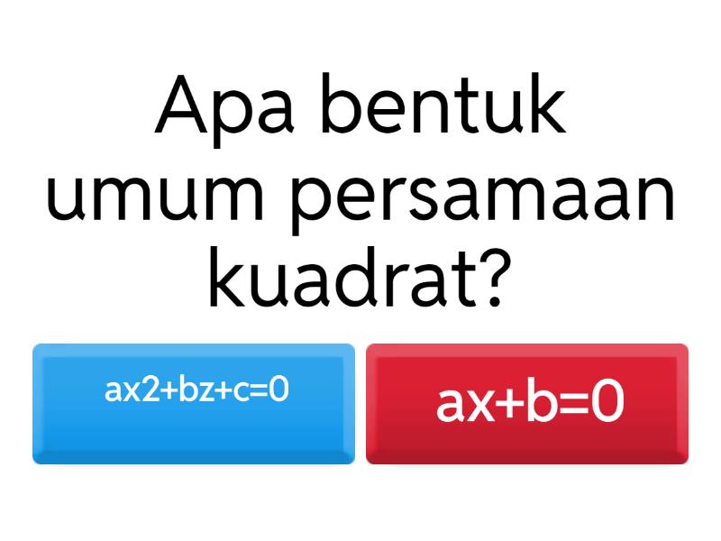 Persamaan Kuadrat - Questionário