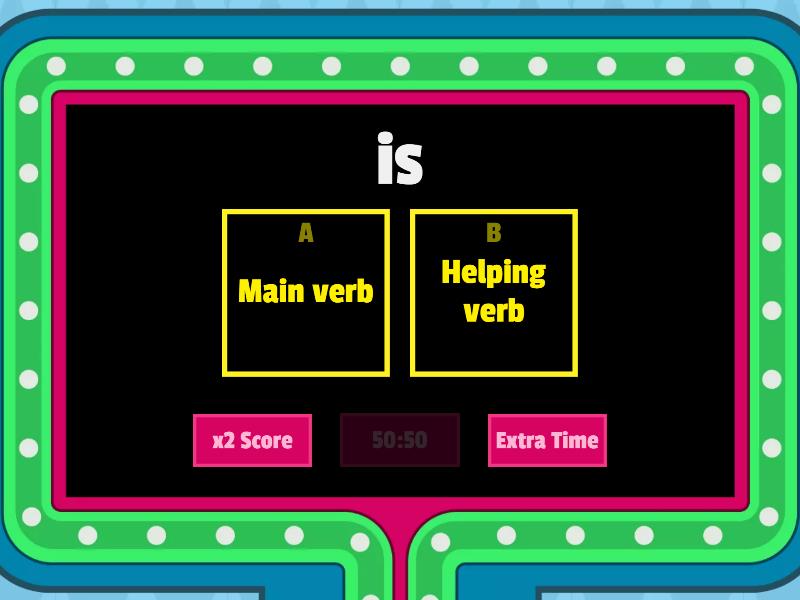 Main and Helping Verbs - Gameshow quiz