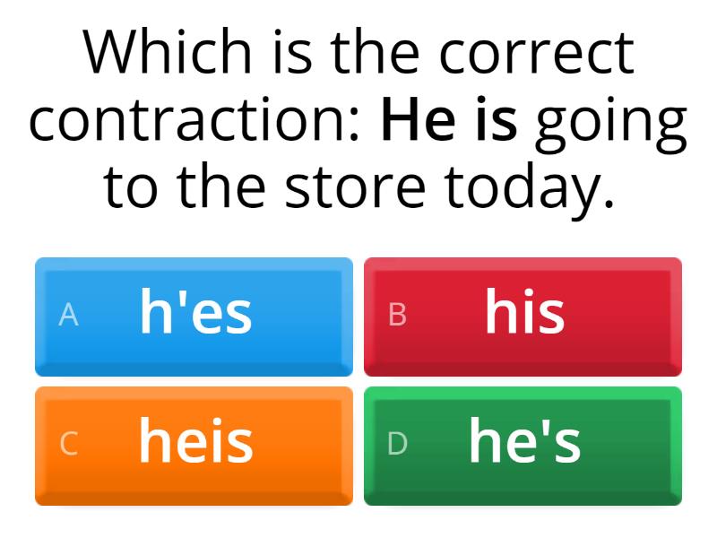 Contractions and Possessive Nouns Practice - Quiz