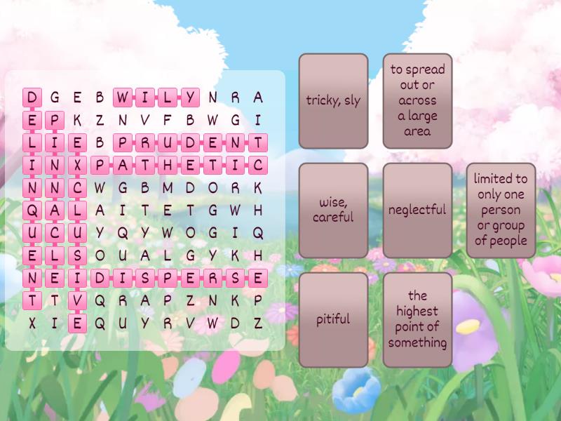 Watsons Vocabulary Part 2 - Wordsearch