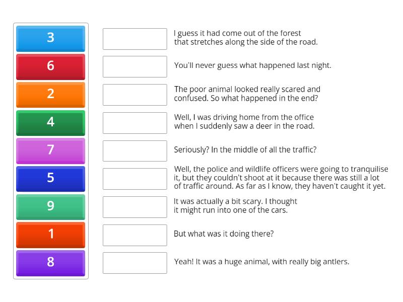 B1 Outcomes: unit 11 - DEVELOPING CONVERSATIONS - Helping speakers ot tell stories - Match up