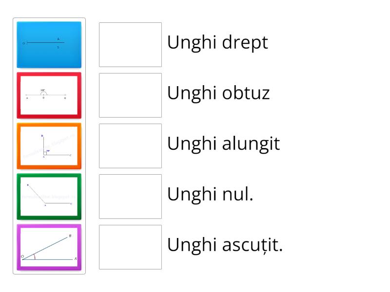 Tipurile de unghiuri - Match up