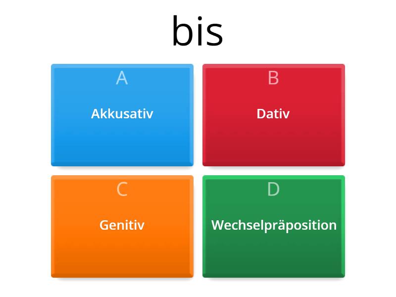 Präpositionen + Kasus (Akk., Dat., Gen.) - Cuestionario