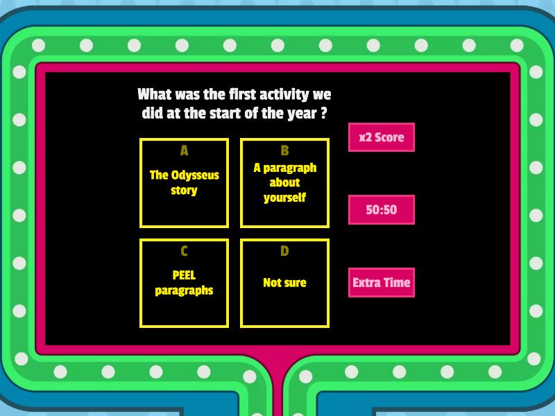 English Quiz (medium difficulty) - Gameshow quiz