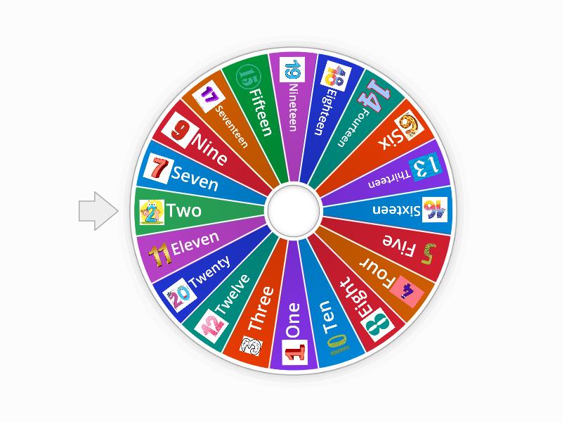 Number words 1- 20 - Spin the wheel