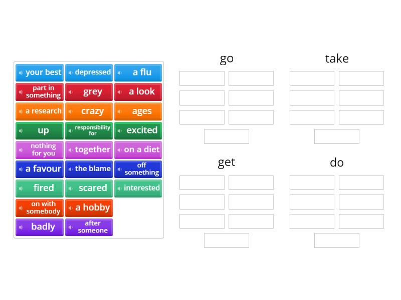 Collocations (do/get/take/do) - Group sort