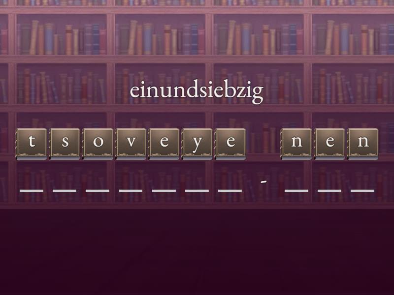 Numbers 1-100 Spelling - Anagrama