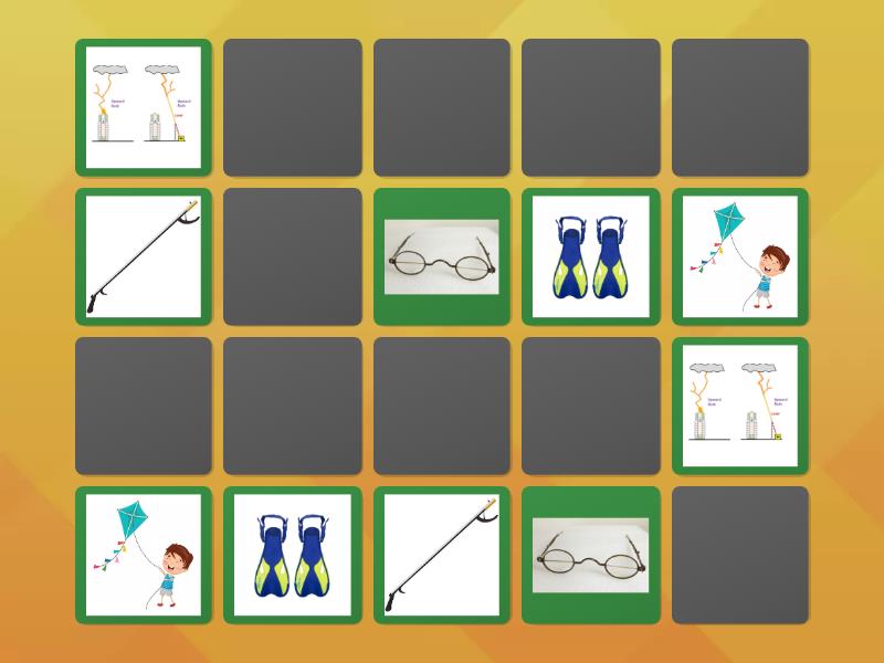 Benjamin Franklin invention match - Matching pairs