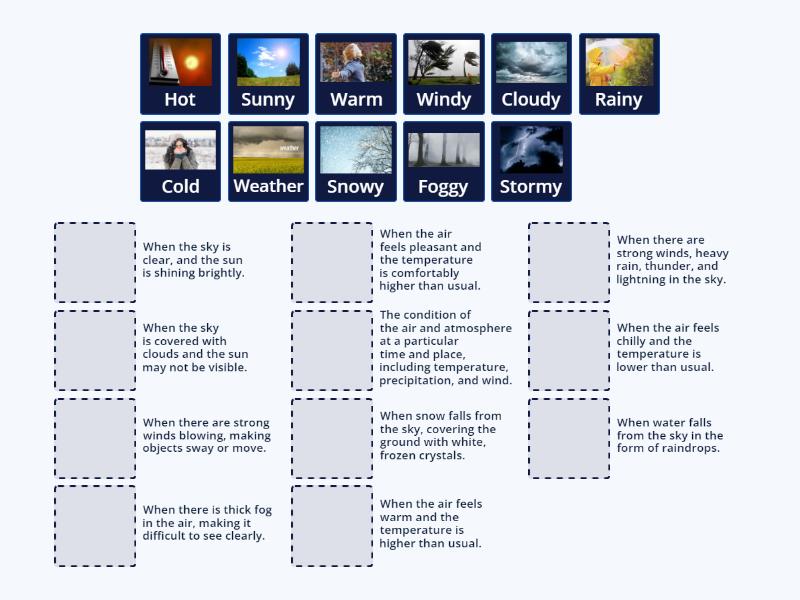 Wider world starter unit 8 weather - Match up