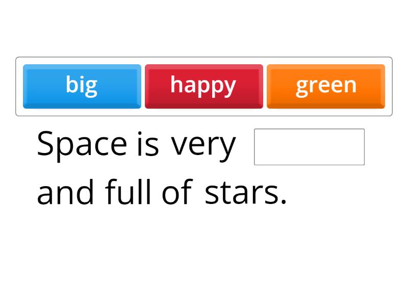 Space Cloze Game - SELO - Complete the sentence