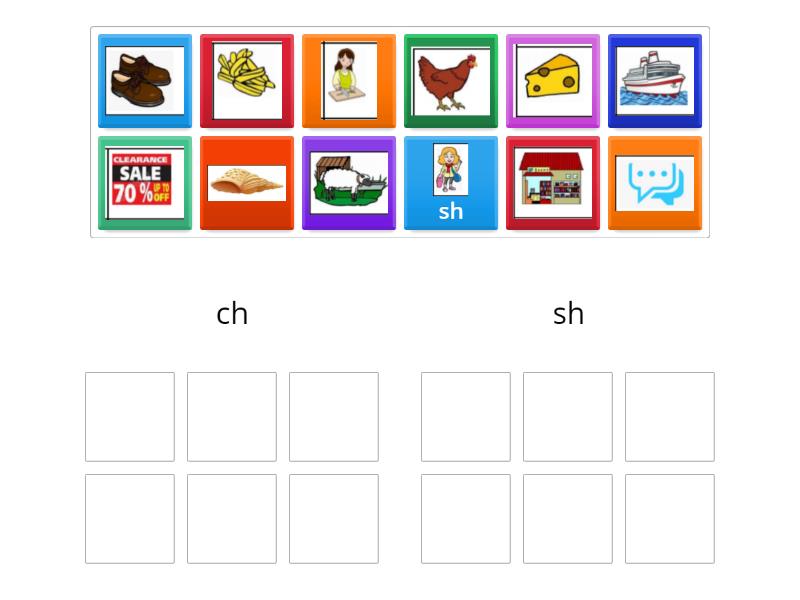 ch and sh words - Group sort