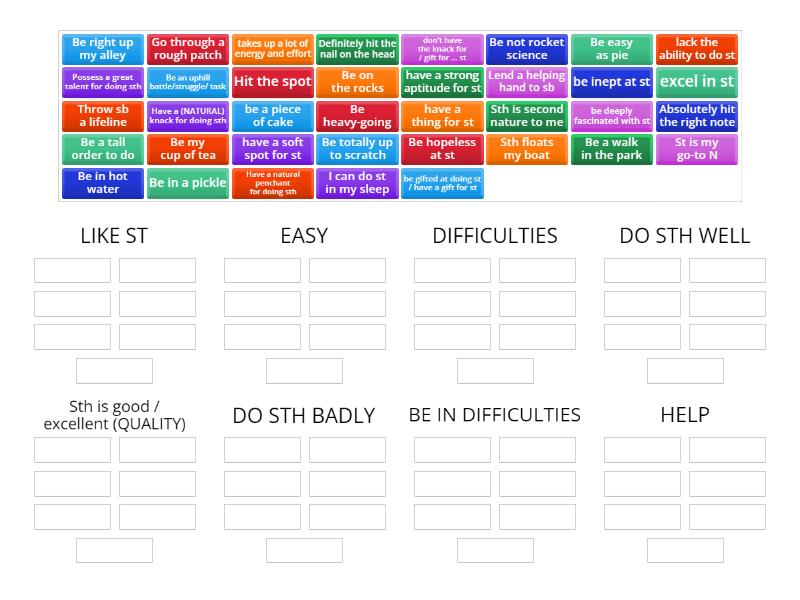 GENERAL IDIOMS 1 - Group sort