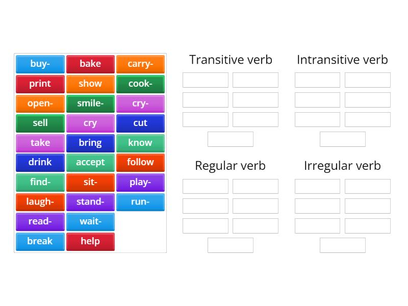 Types of verb - Group sort