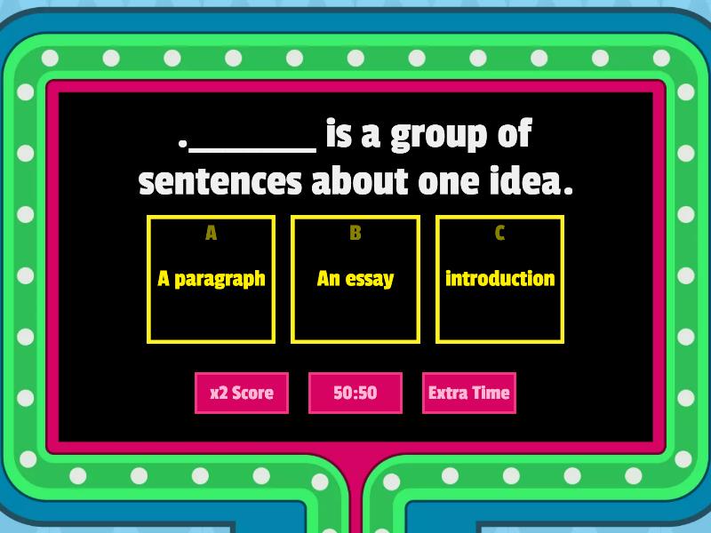 Introduction to essay writing - Gameshow quiz