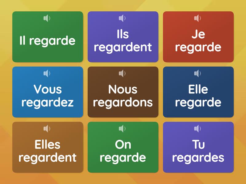 Verbe "regarder" - Flip tiles