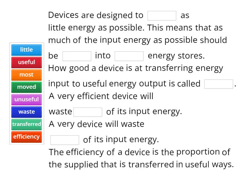 Efficiency - Complete the sentence
