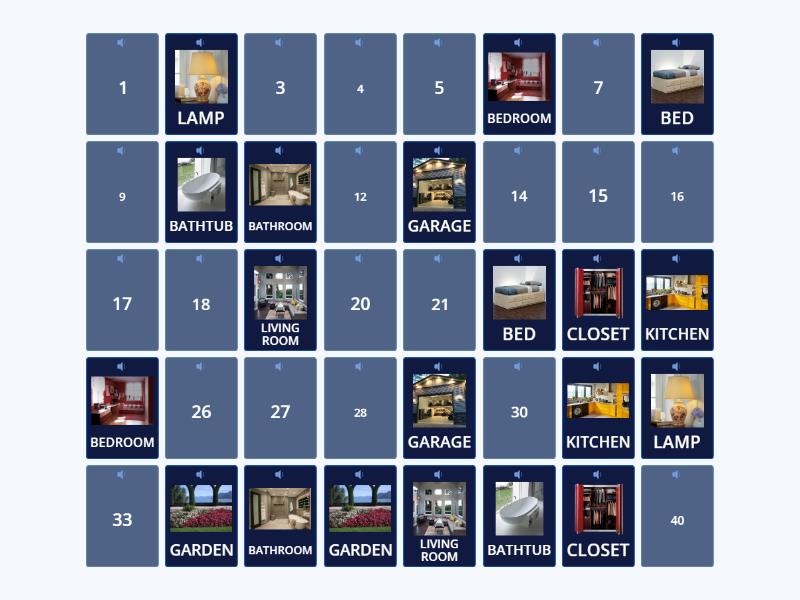 Memory Game - Parts of the House - Matching pairs