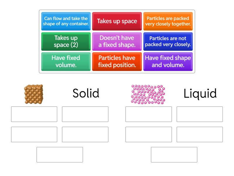 Difference of liquids and solids - Group sort