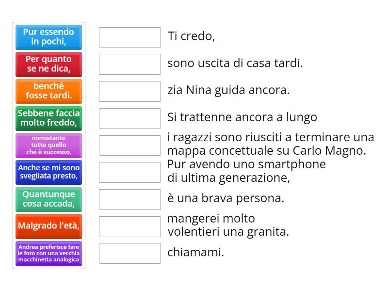 Proposizioni subordinate - Match up