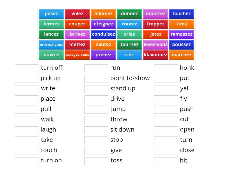 TPRS Verbs 1 - Match up
