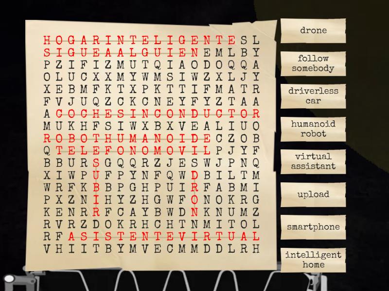 unit 6 p6 vocabulary - Wordsearch