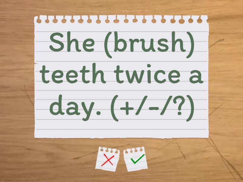 Present simple (+/-/?) - Flash cards