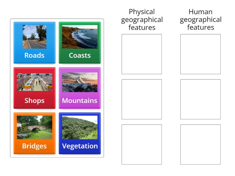 Human and Physical Geographical Features - Group sort
