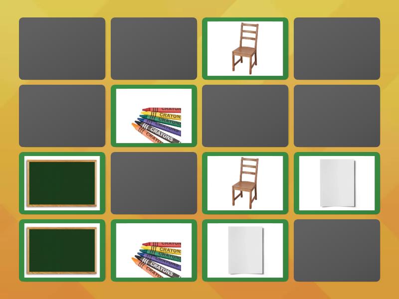 Memory Game - SCHOOL OBJECTS - Matching pairs
