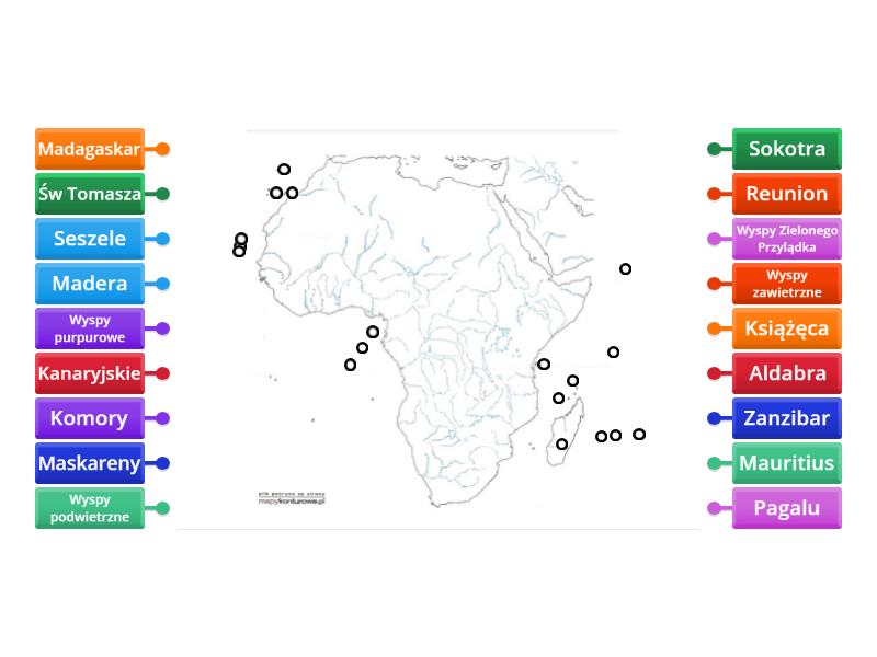 Wyspy i Archipelagi Afryki - Labelled diagram